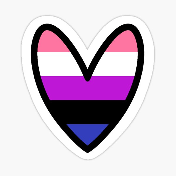 "Genderfluid heart" Sticker for Sale by AstetLuc | Redbubble