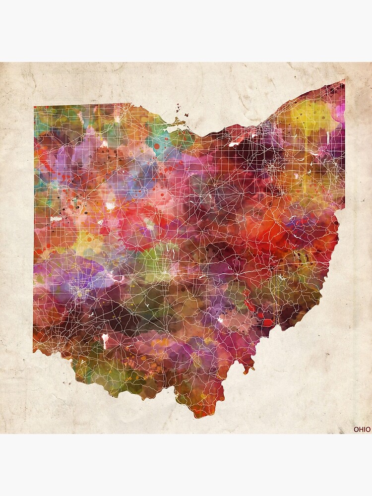 "ohio map warm colors" Poster for Sale by MapMapMaps | Redbubble