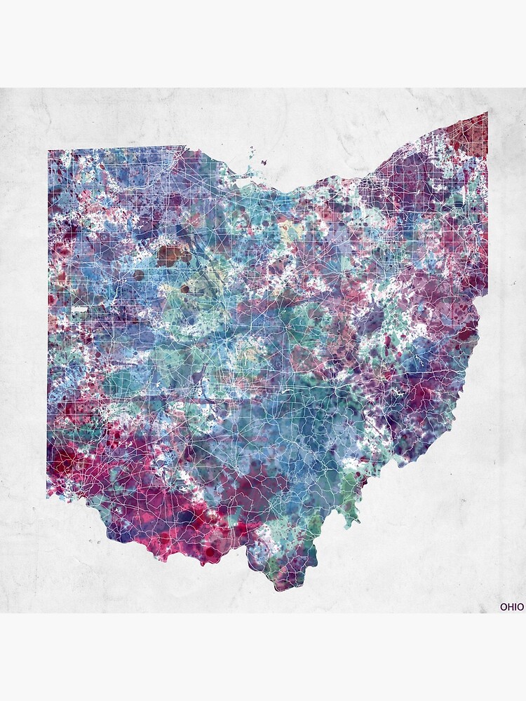 "ohio map cold colors" Poster for Sale by MapMapMaps | Redbubble
