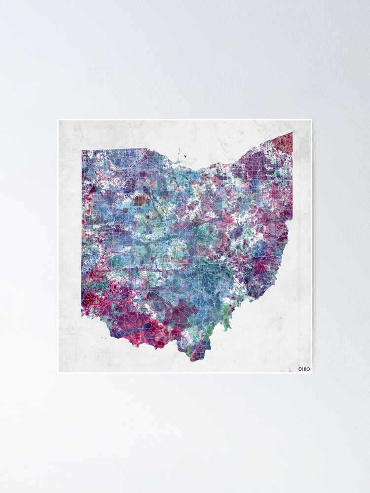 "ohio map cold colors" Poster for Sale by MapMapMaps | Redbubble