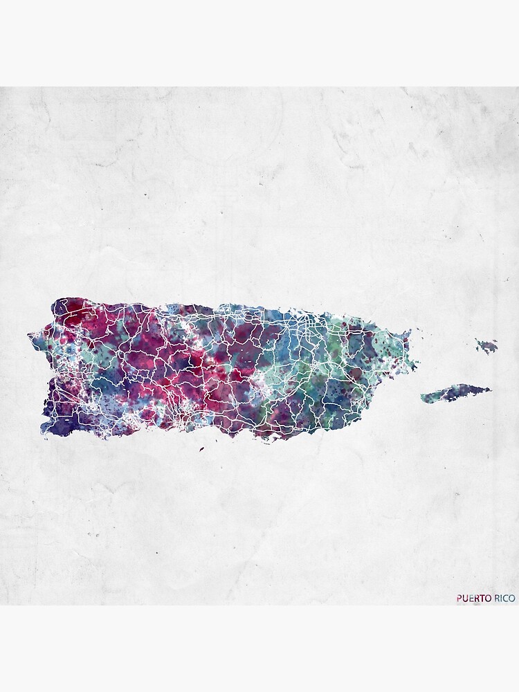"puerto rico map cold colors" Poster by MapMapMaps | Redbubble