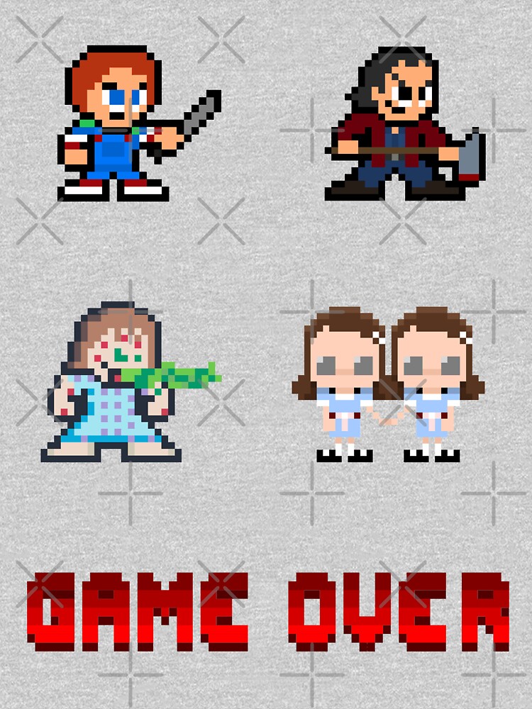 "Horror icons 8 bit pixel art Chucky Shining Exorcist" T-shirt for Sale ...