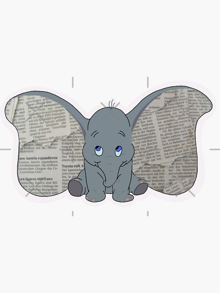 "Dumbo Newspaper" Sticker for Sale by Imnoprincess16 | Redbubble