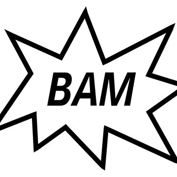 "Bam!" Sticker for Sale by freeformations | Redbubble
