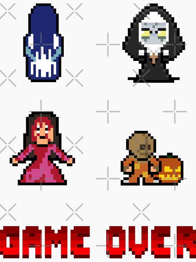 Pegatina «Iconos de villanos de terror 8 bits pixel art Carrie Valak ...