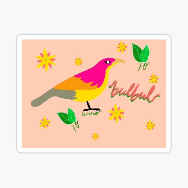 "Bulbul Bird" Sticker by dunekids | Redbubble