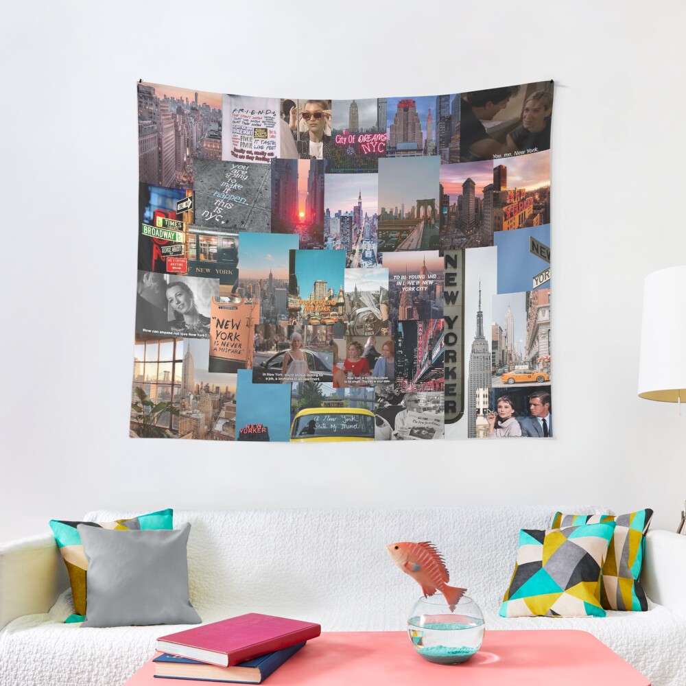 "nyc aesthetic collage" Tapestry by morgananjos | Redbubble