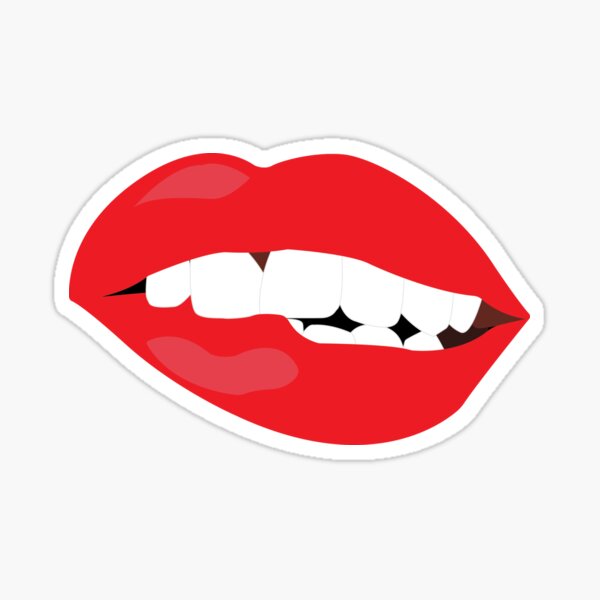 "Lip Bite" Sticker by courtneylcotter | Redbubble