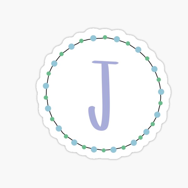 "Blue, Green Purple Circle J" Sticker for Sale by mehill838 | Redbubble