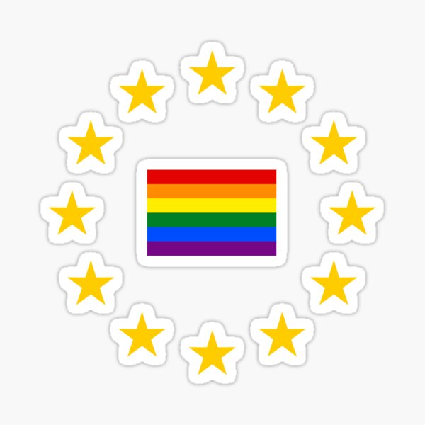 "Europe EU star rainbow flag" Sticker by GeogDesigns | Redbubble