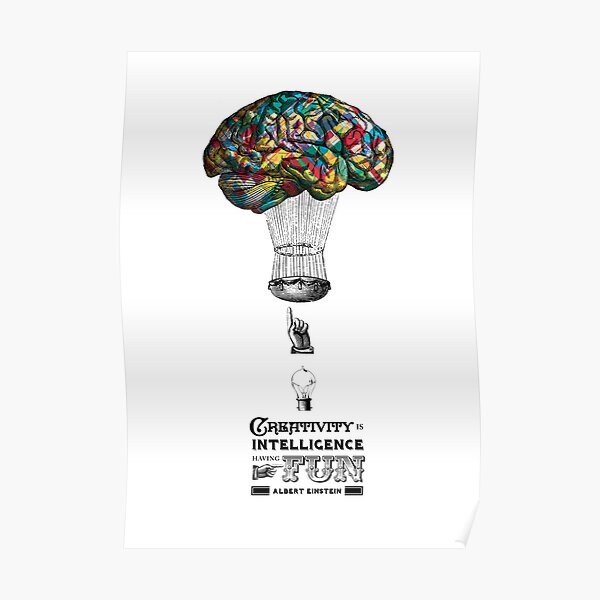 "Balloon Brain" Poster by BeehiveDezines | Redbubble
