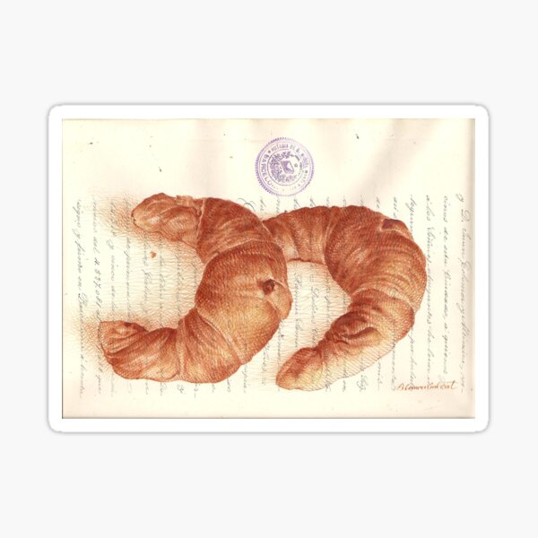 "Croissants" Sticker for Sale by BlancaSalvat | Redbubble