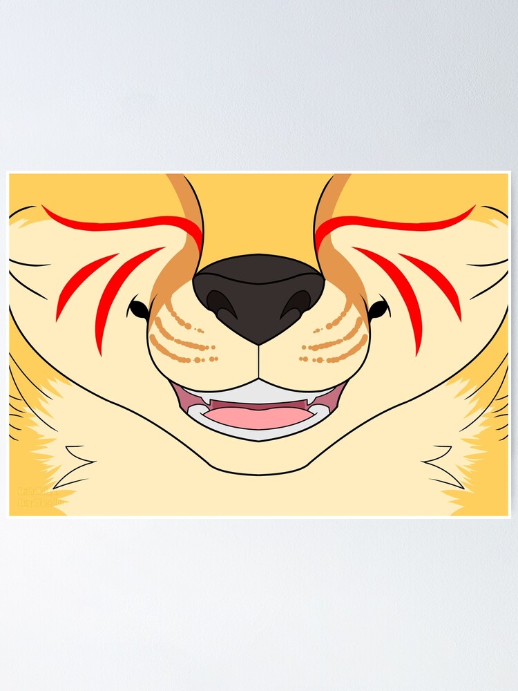 "Golden Kitsune Face" Poster by KeishaMaKainn | Redbubble