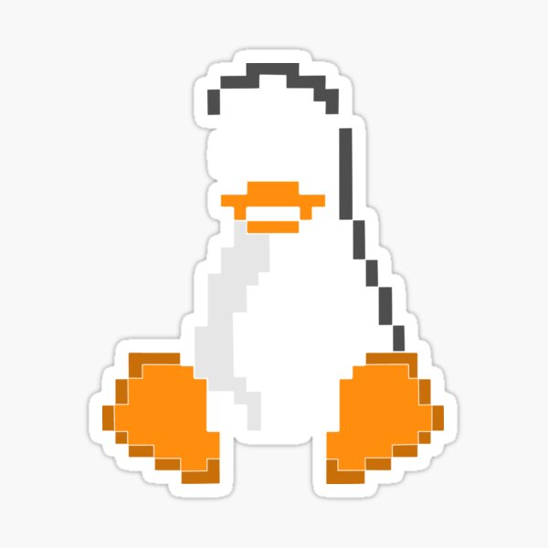 "Linux Tux in Pixel Art for Sysadmins and Hackers" Sticker for Sale by ...