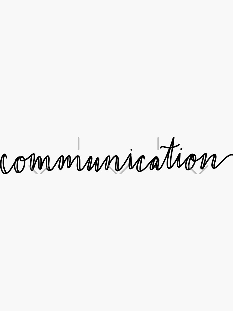 "Communication Class Cursive Label" Sticker for Sale by breannehope ...