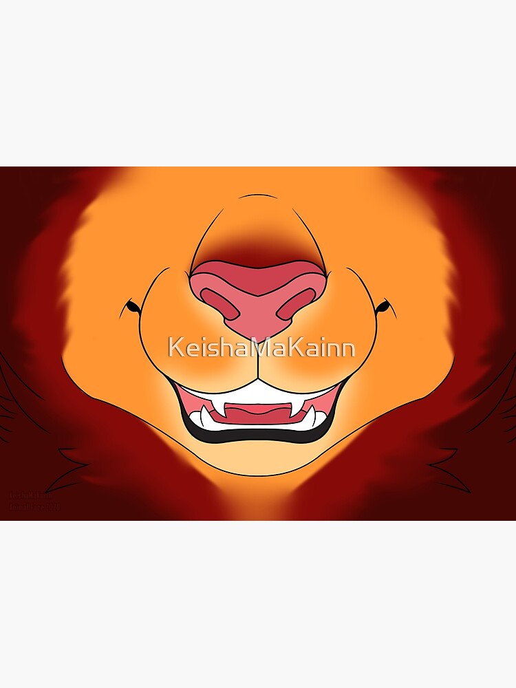 "Red Mane Lion Face" Art Print by KeishaMaKainn | Redbubble