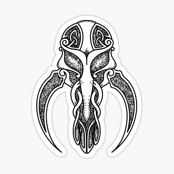 "Nordic Mythosaur" Sticker by elusiveconcepts | Redbubble