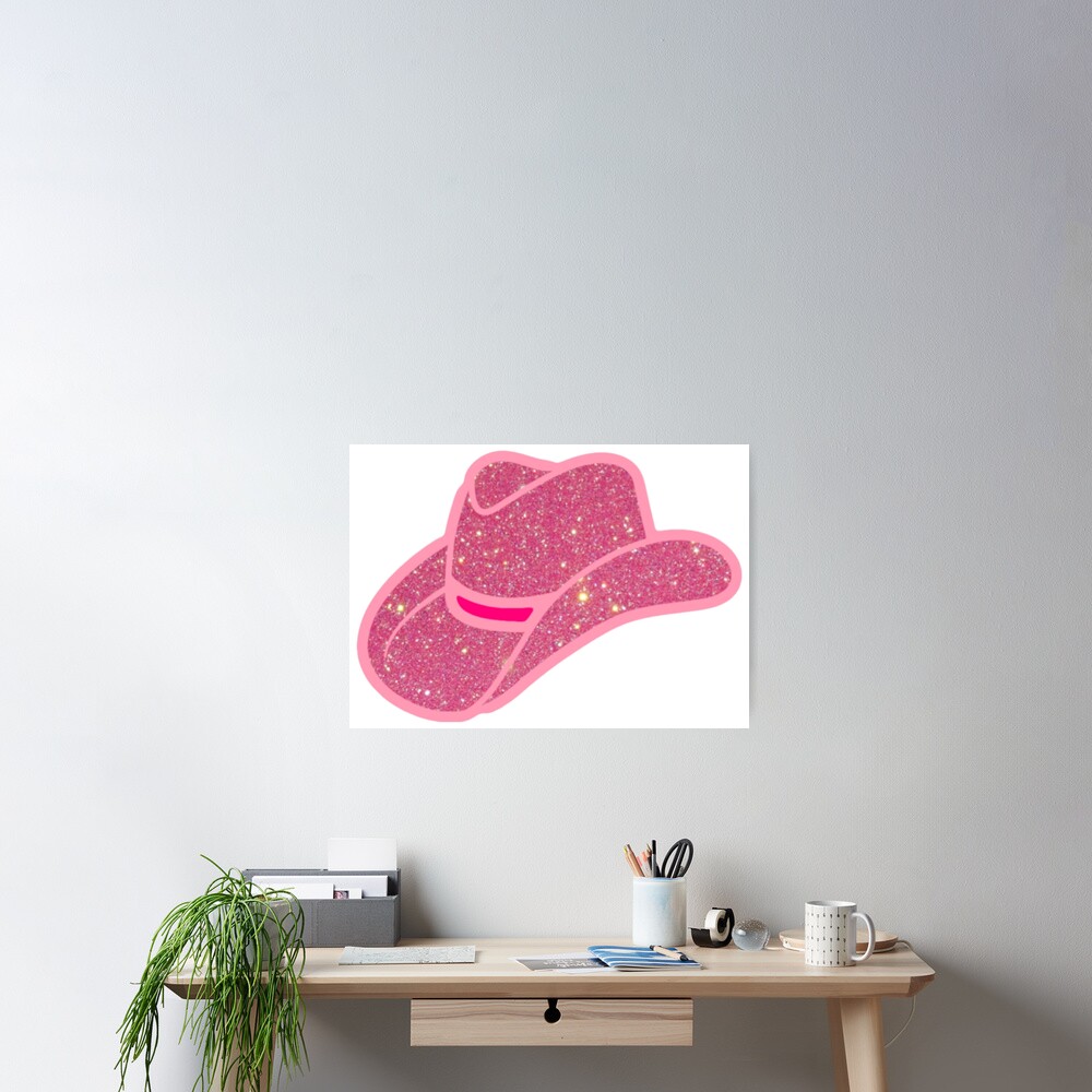 "pink glitter cowgirl hat" Poster for Sale by juliasantos5 | Redbubble