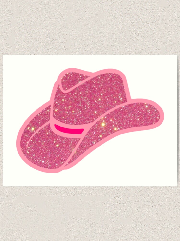 "pink glitter cowgirl hat" Art Print for Sale by Julia Santos | Redbubble