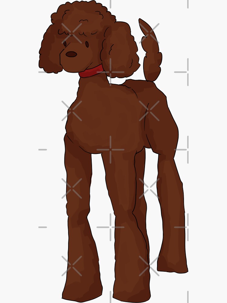 "Coral poodle with long legs" Sticker for Sale by savanamms6 | Redbubble