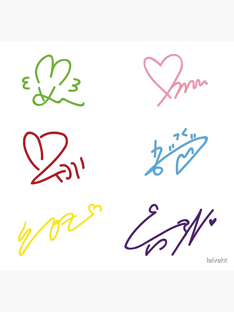 Póster «Pegatinas G - IDLE firmas (versión color)» de leiveht | Redbubble
