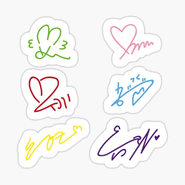 "G - IDLE signatures stickers (color ver.)" Sticker for Sale by leiveht ...