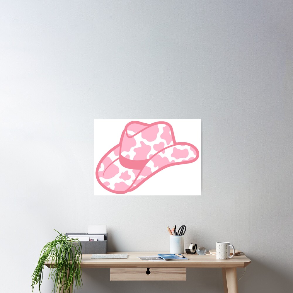 "pink cow print cowgirl hat" Poster by juliasantos5 | Redbubble