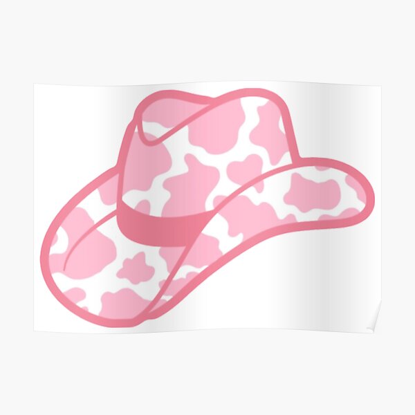 "pink cow print cowgirl hat" Poster for Sale by Julia Santos | Redbubble