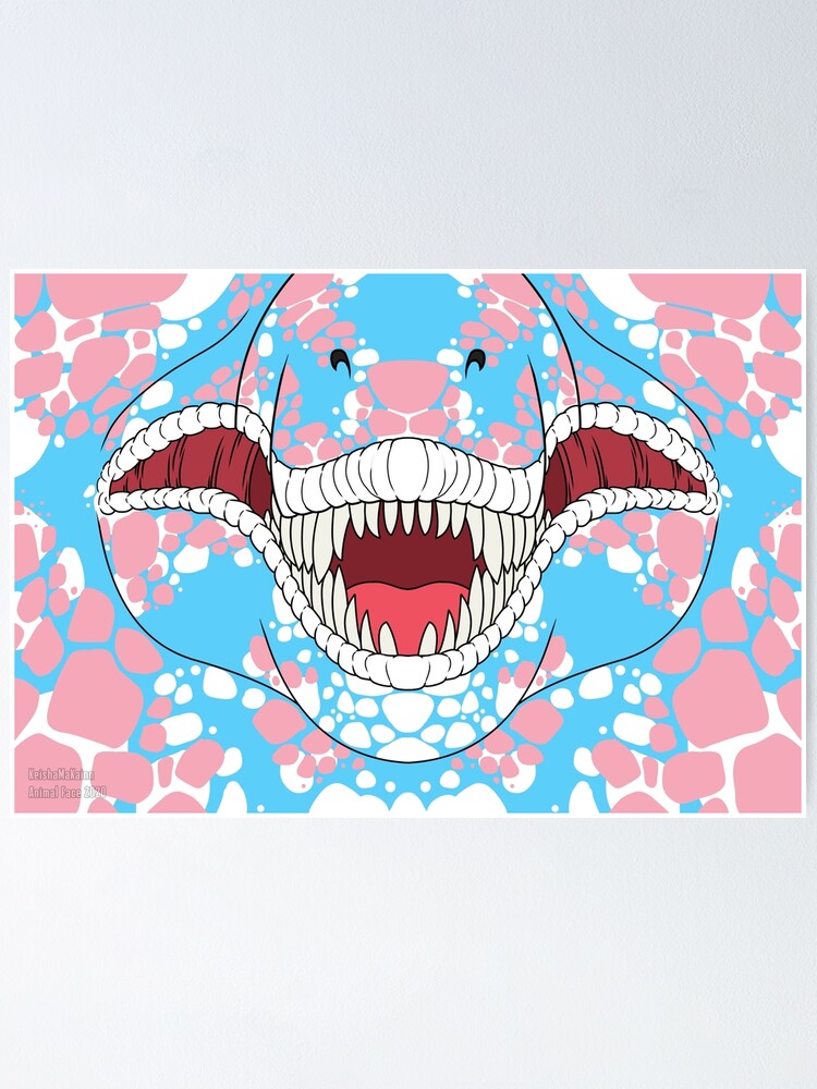 "Pride Trans T-Rex Face" Poster by KeishaMaKainn | Redbubble