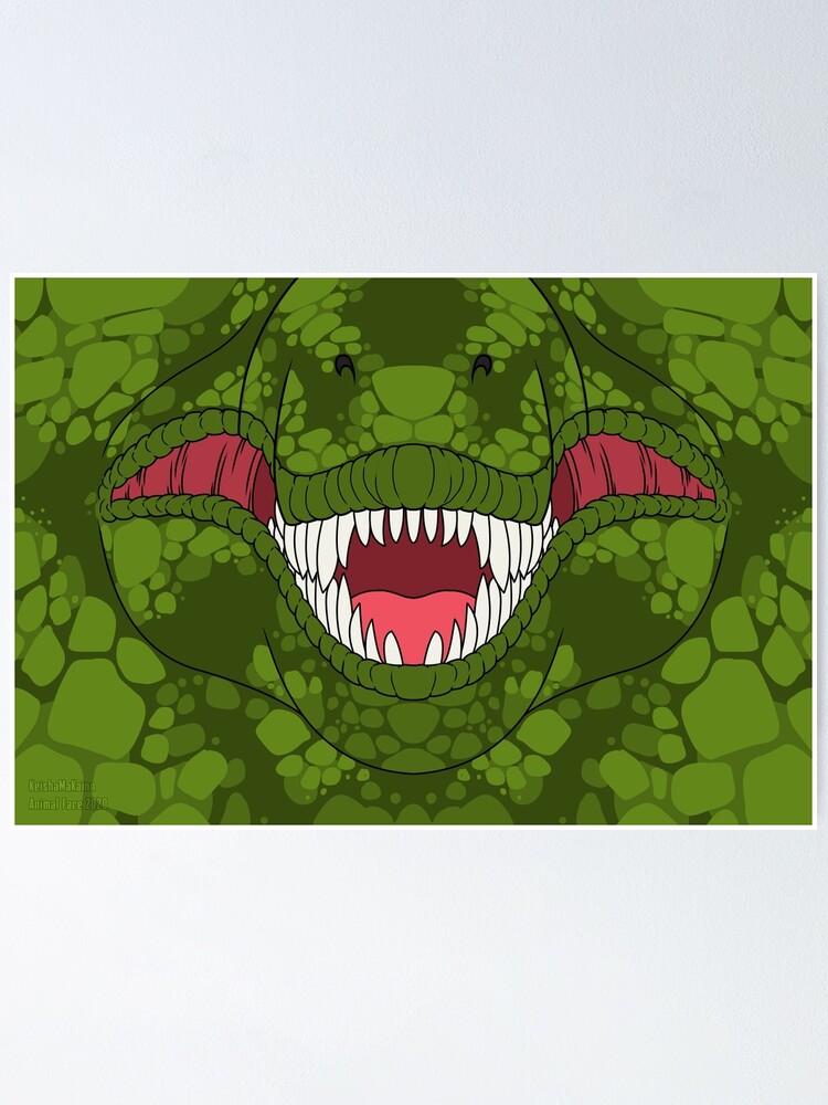 "Green T-Rex Face" Poster by KeishaMaKainn | Redbubble