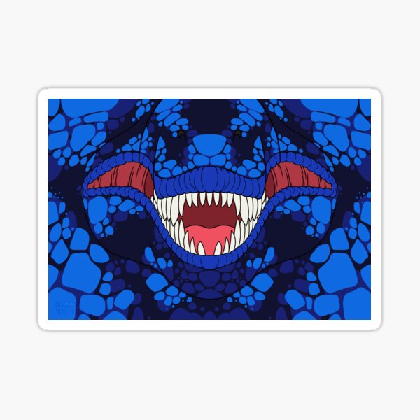 "Blue T-Rex Face" Sticker by KeishaMaKainn | Redbubble