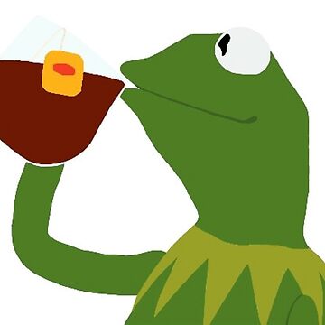 "Kermit sipping tea" Sticker for Sale by Lizbxg | Redbubble