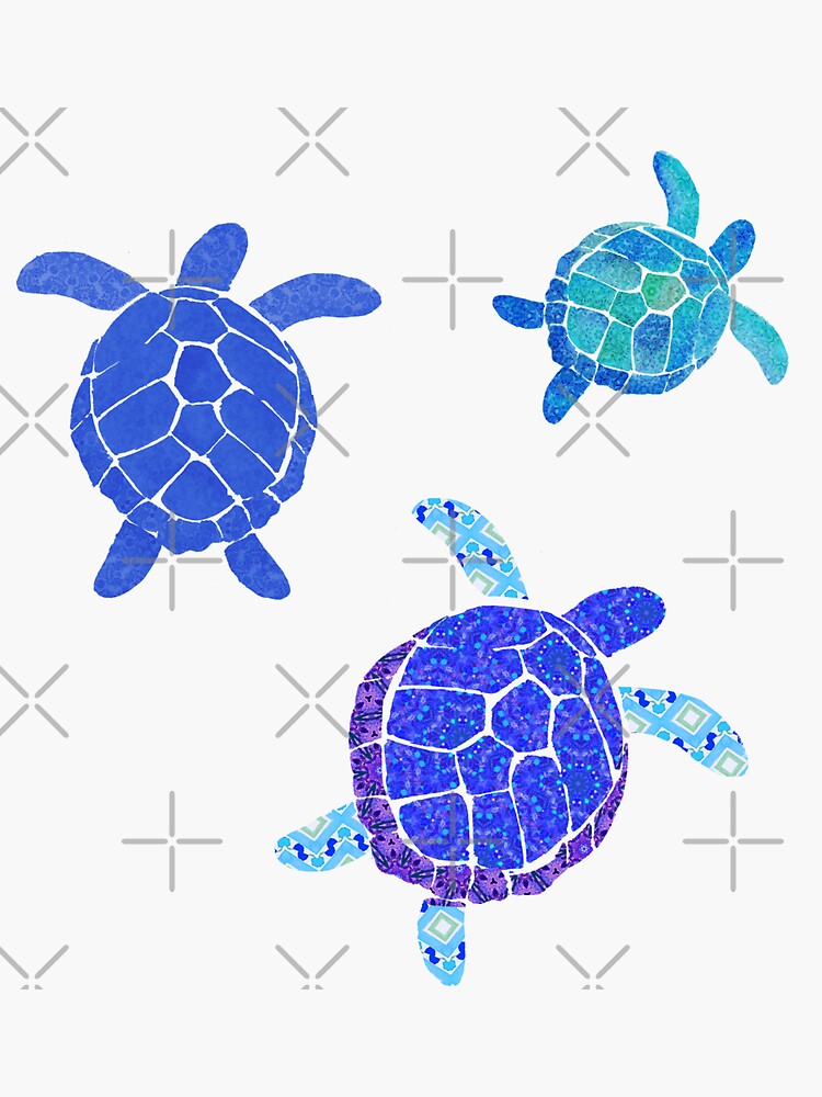 "Sea turtles, ocean vibe " Sticker for Sale by suezart | Redbubble