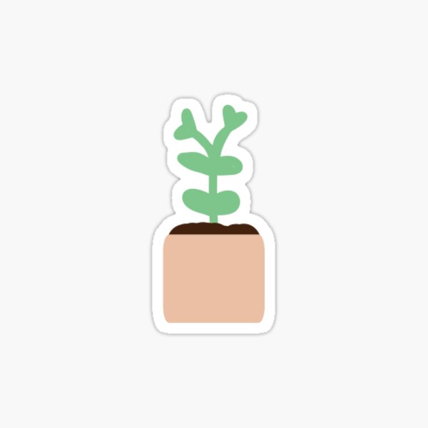 "cute potted jade " Sticker by designingcass | Redbubble