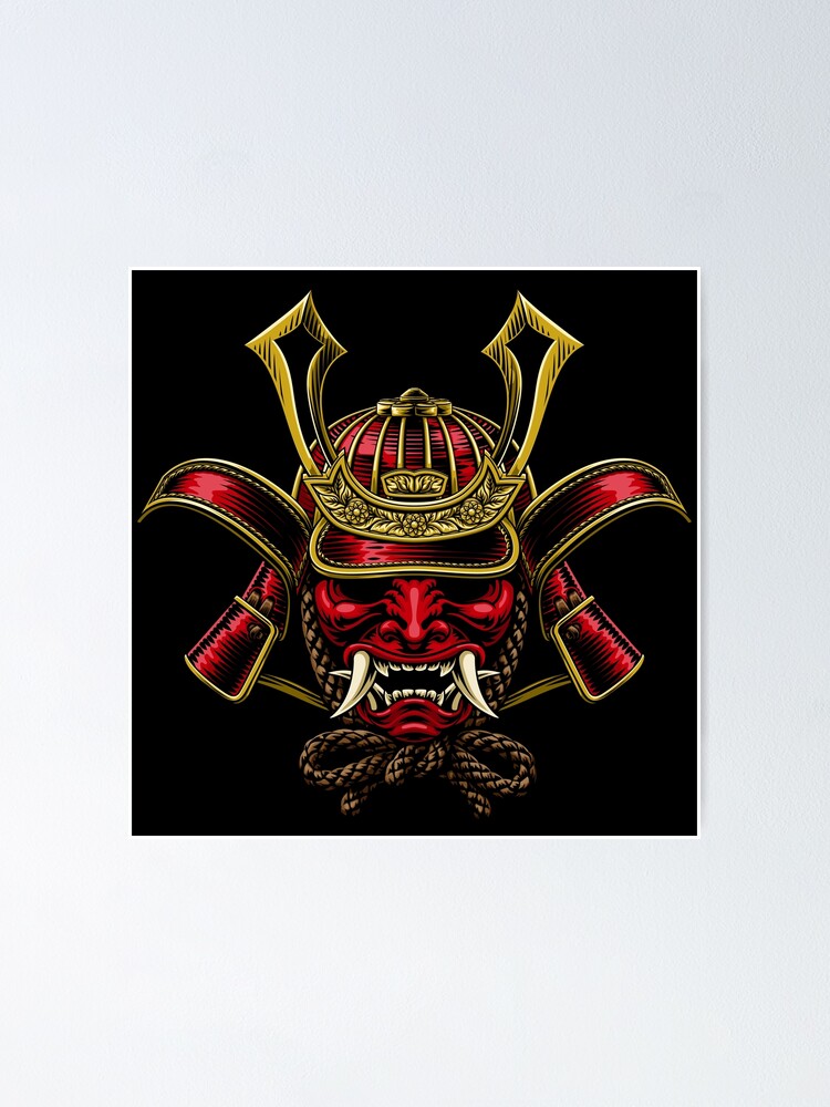"Oni Demon Japanese Samurai Ronin Mask Design for Japanese Anime lovers ...