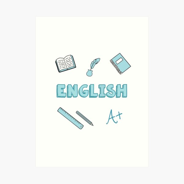 "light blue english school subject sticker pack" Art Print for Sale by ...