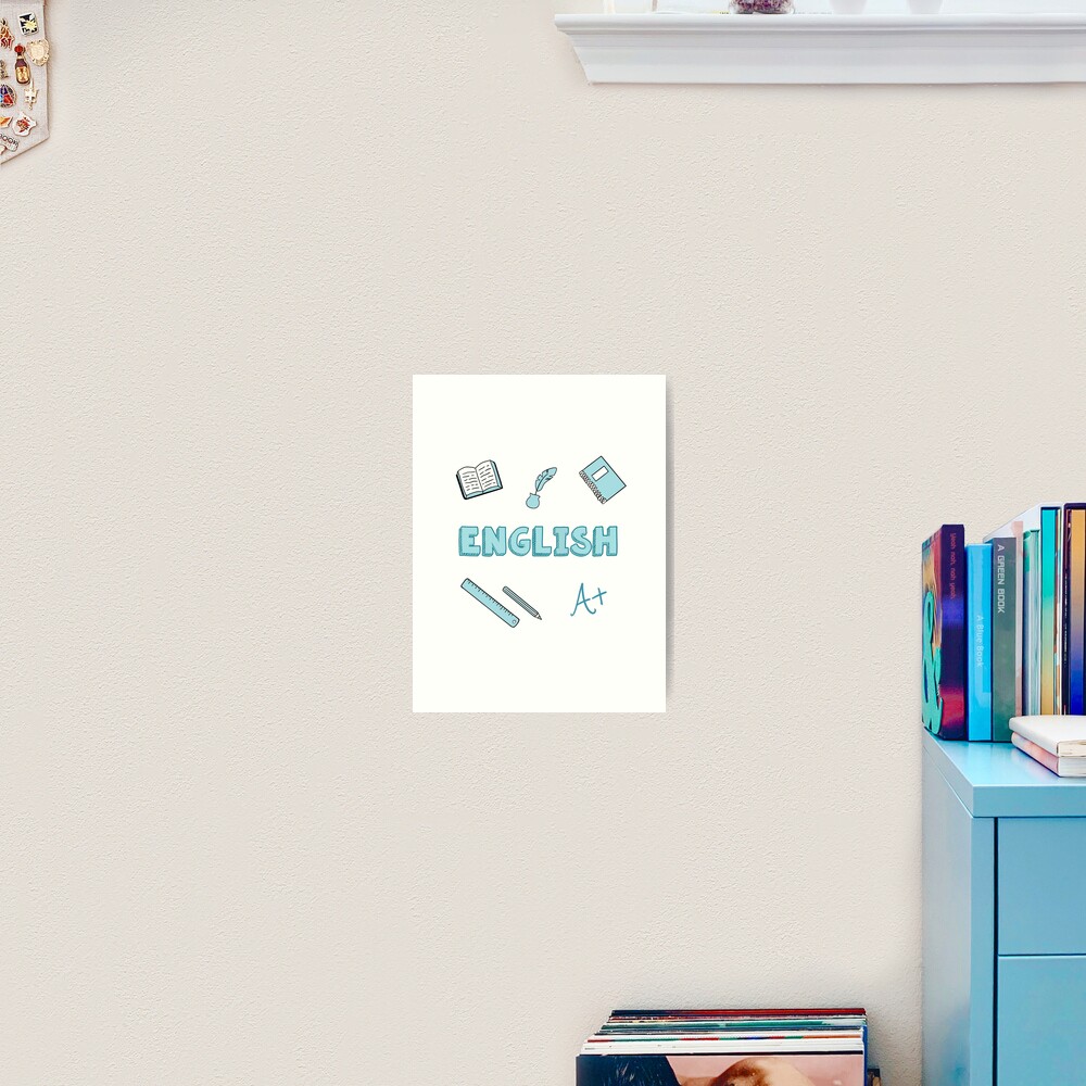 "light blue english school subject sticker pack" Sticker for Sale by ...
