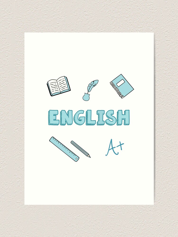 "light blue english school subject sticker pack" Art Print for Sale by ...