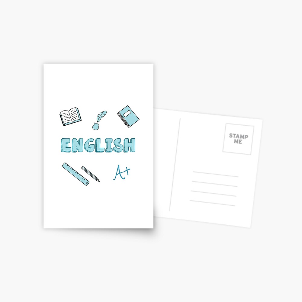 "light blue english school subject sticker pack" Sticker for Sale by ...