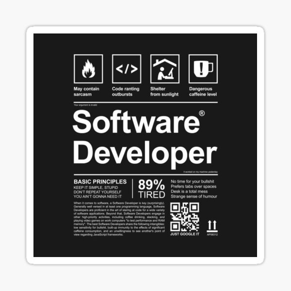 "Software developers" Sticker for Sale by BeesTshirt | Redbubble