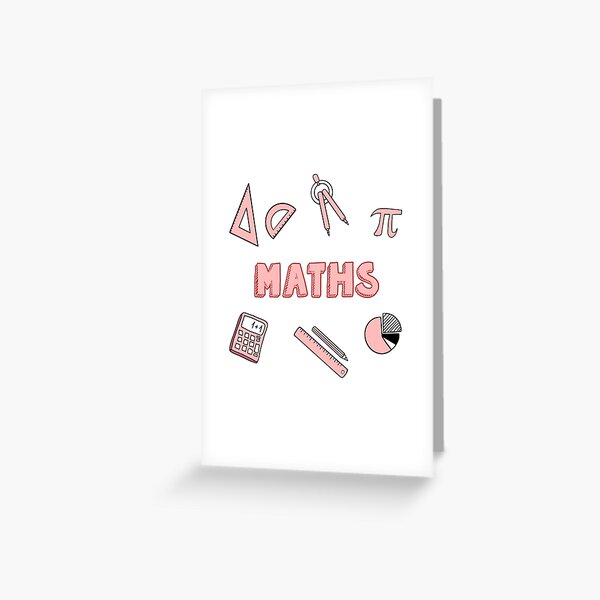 "pink maths school subject sticker pack" Greeting Card for Sale by ...