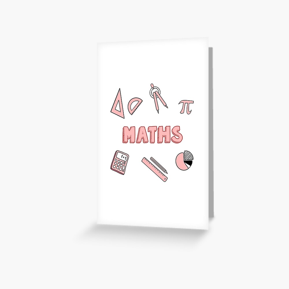 "pink maths school subject sticker pack" Greeting Card for Sale by ...