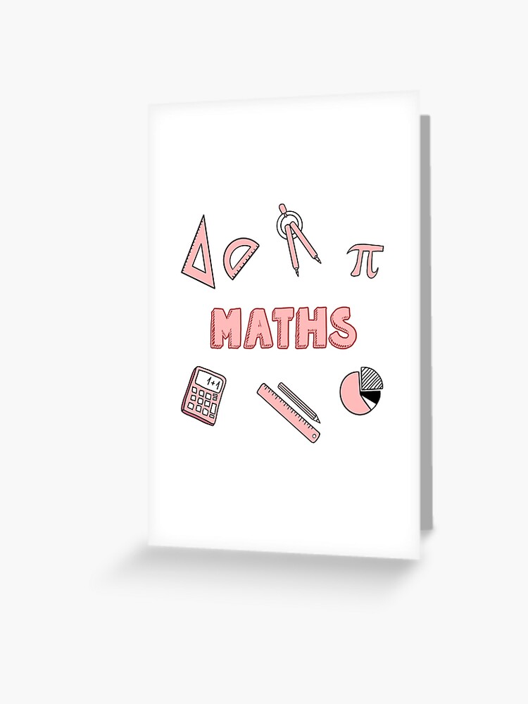 "pink maths school subject sticker pack" Greeting Card for Sale by ...