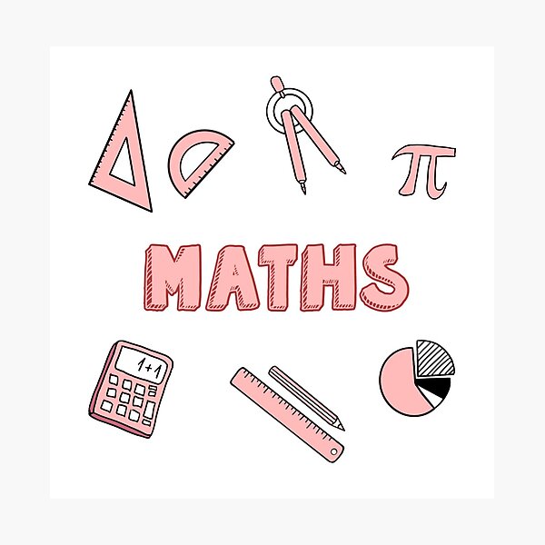"pink maths school subject sticker pack" Photographic Print for Sale by ...