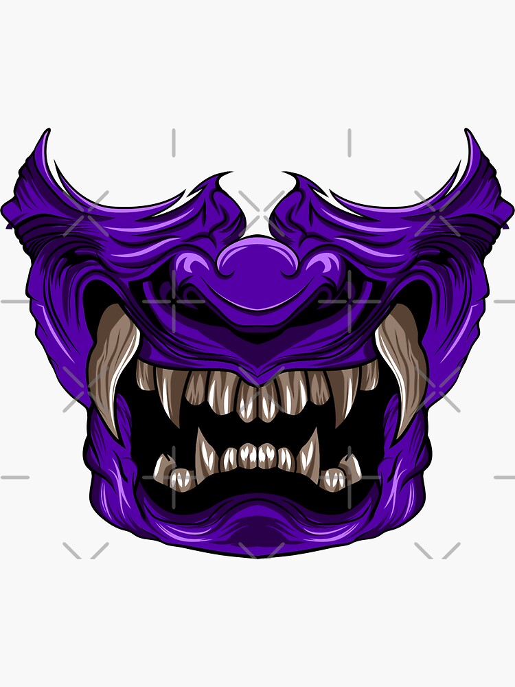 "Samurai Mask Purple" Sticker for Sale by muskitt | Redbubble