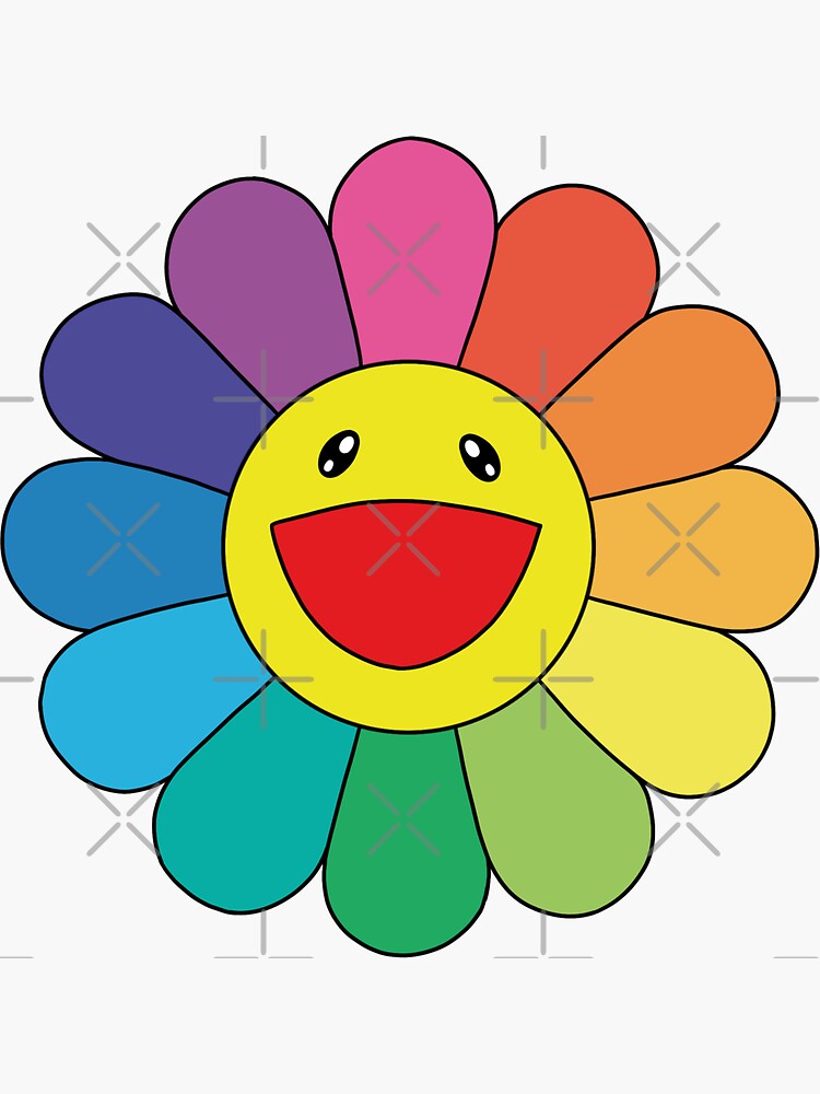 "Rainbow flower" Sticker for Sale by toskehooiveld | Redbubble