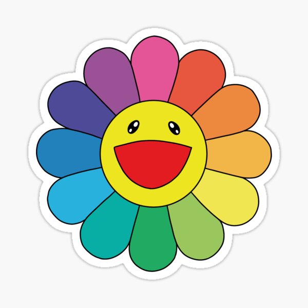 "Rainbow flower" Sticker for Sale by toskehooiveld | Redbubble