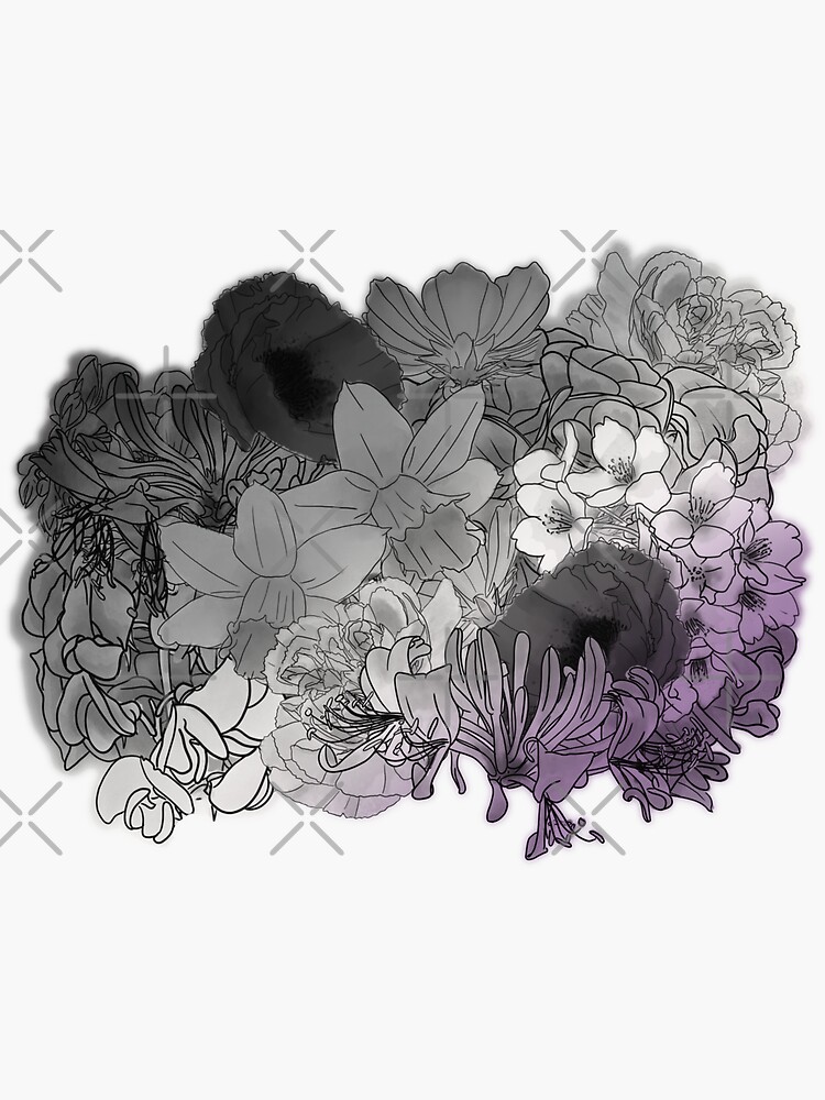 "Ace and Demi Pride Flag Flowers" Sticker for Sale by KathrynEades ...
