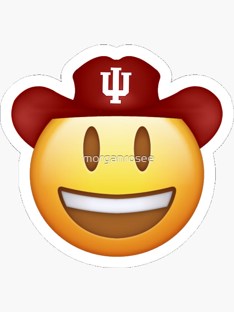 "Indiana Hoosiers Cowboy Emoji" Sticker for Sale by morganrosee | Redbubble