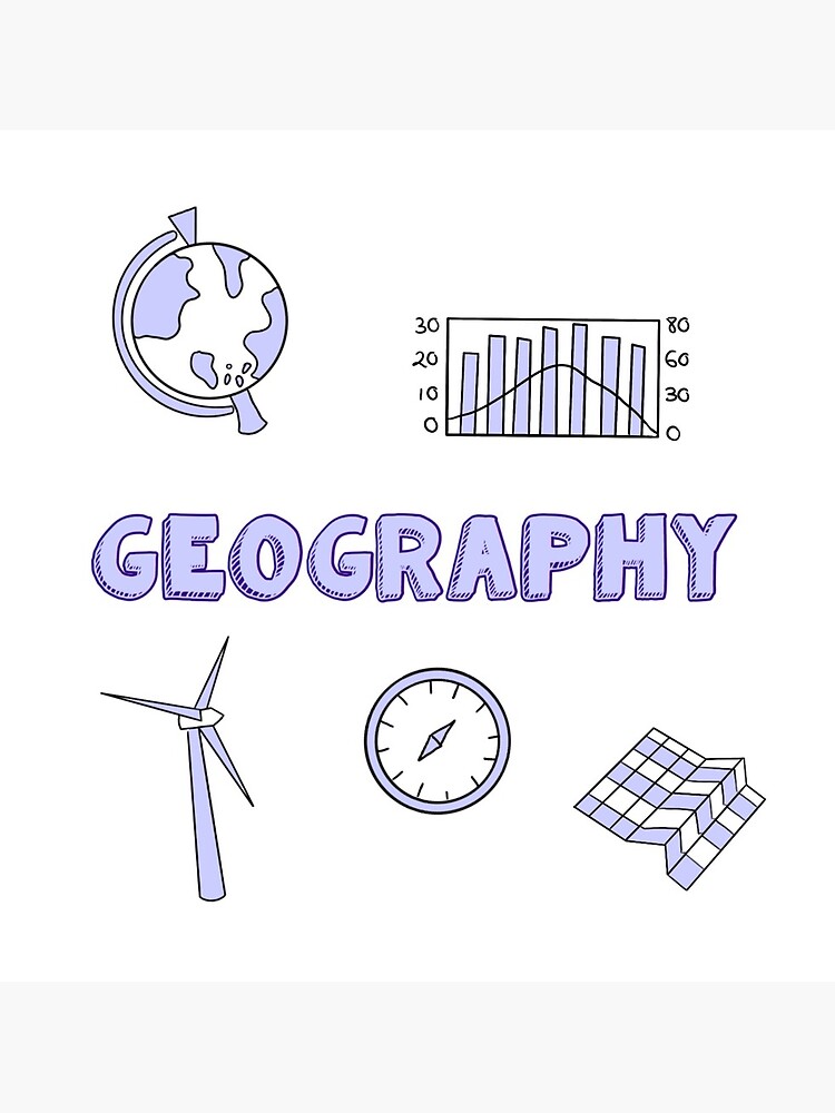 "purple geography school subject sticker pack" Art Print by ...